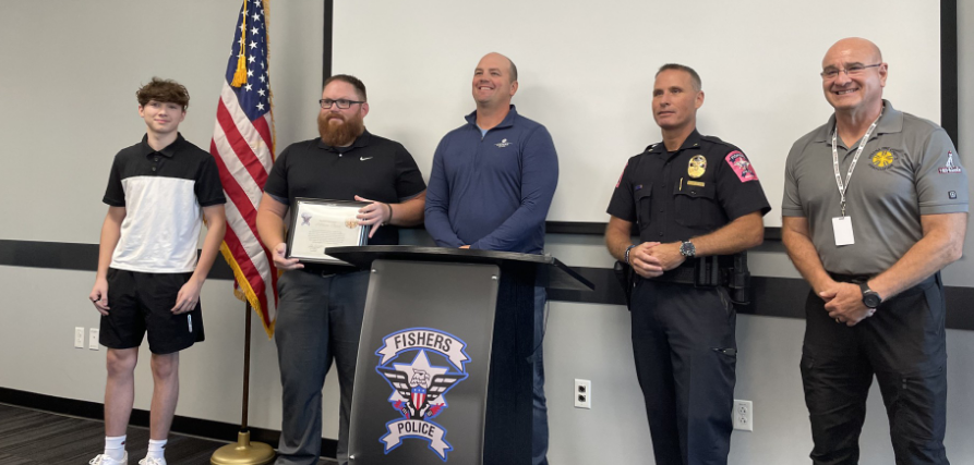 Adam Barr honored as a hero - LarryInFishers